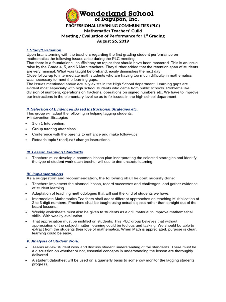 Professional Learning Communities | PDF