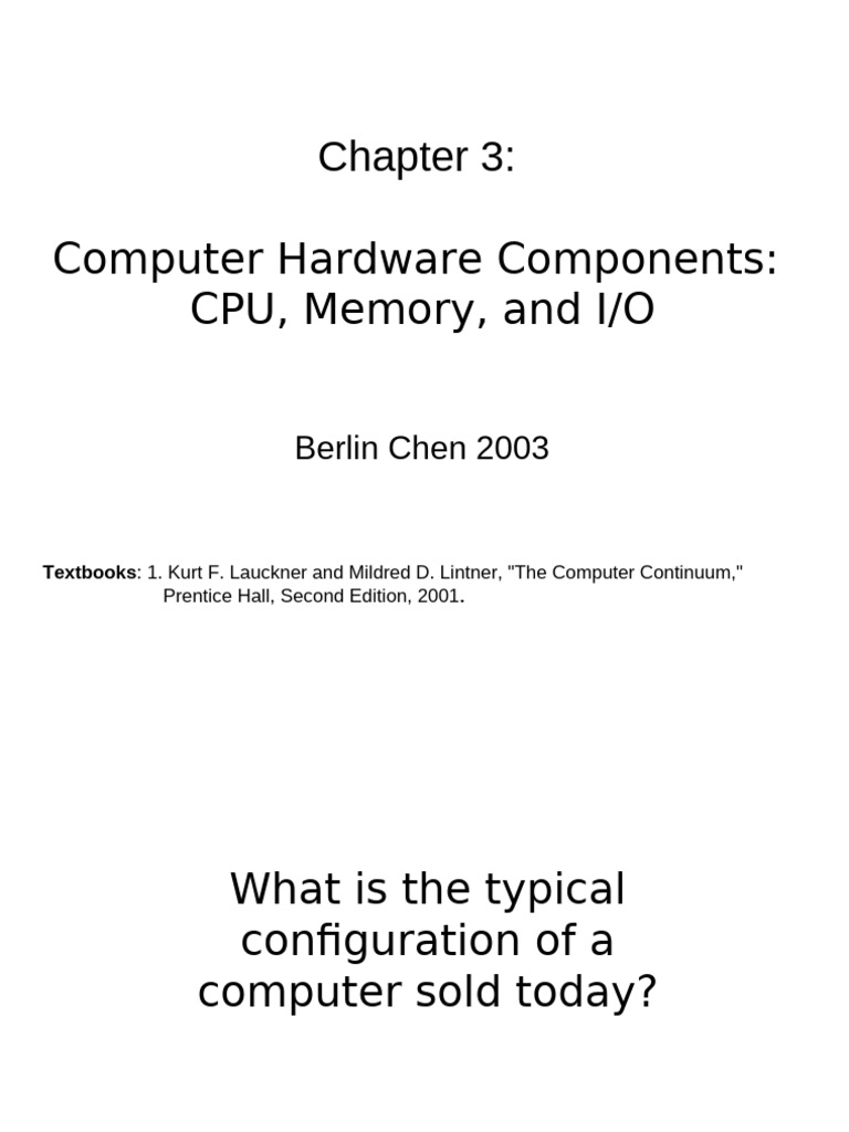 Lecture03-Computer Hardware Components | PDF