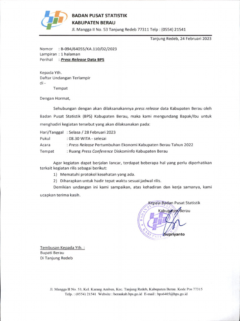 Undangan Rilis BRS 2023 | PDF