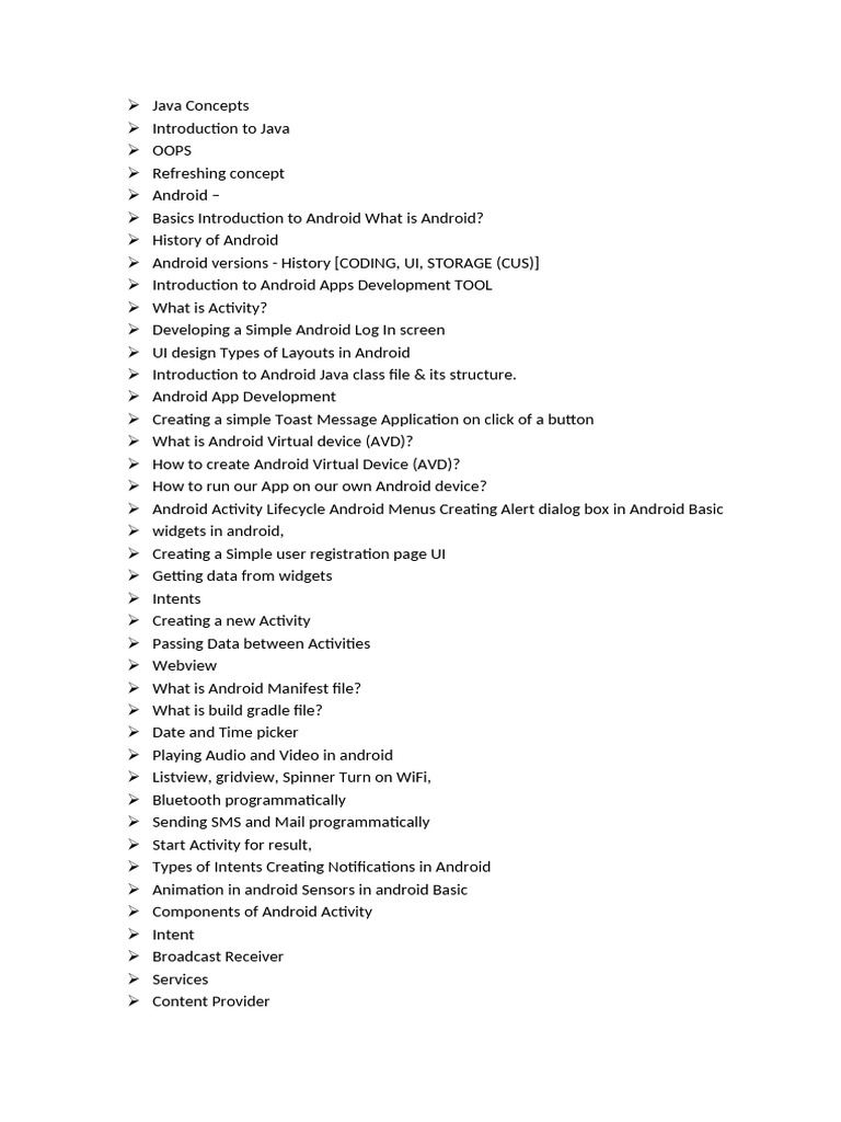 Android Syllabus | PDF