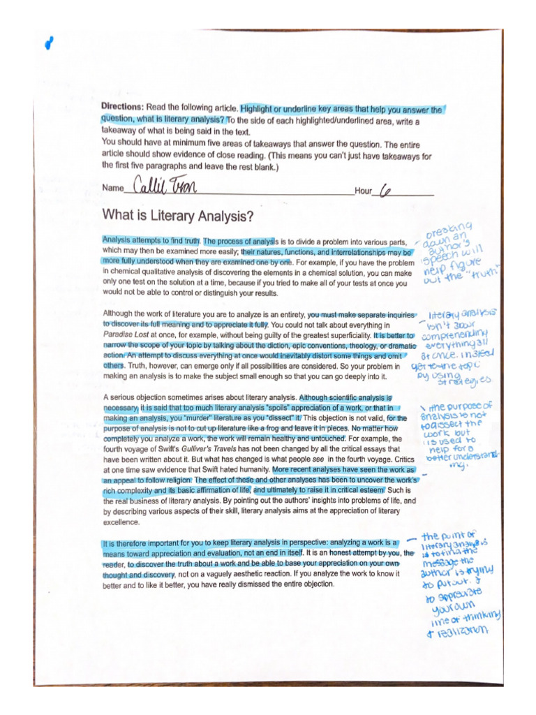 Directions Read the following article. Highlight or underline key areas ...