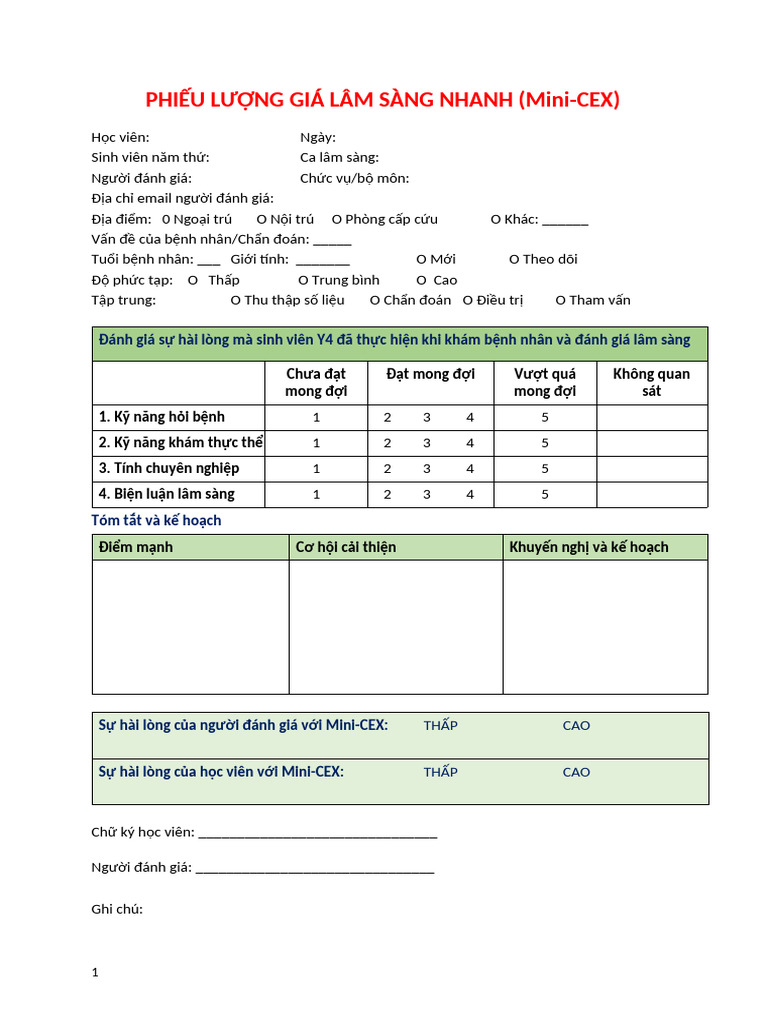 Mini CEX BM Nhi | PDF