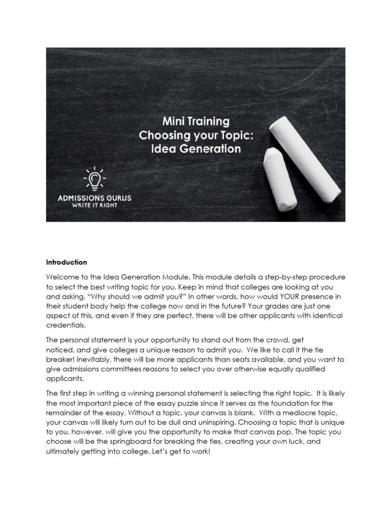 Choosing Topics | PDF