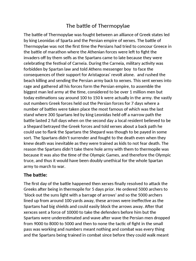 The Battle of Thermopylae | PDF