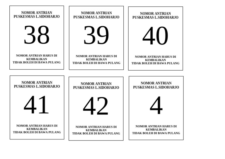 Nomor Antrian | PDF