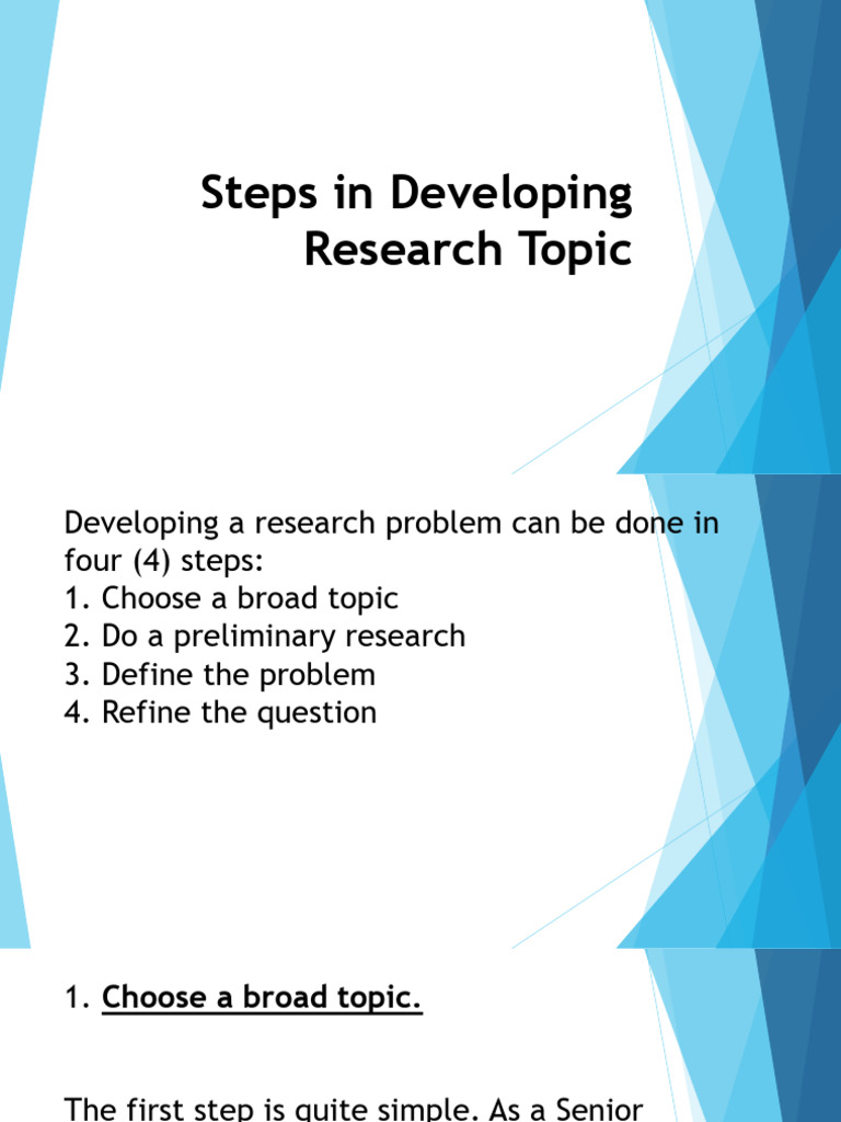 Developing A Research Topic | PDF