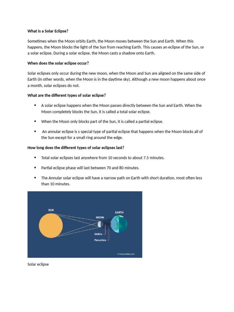 Solar Eclipse | PDF