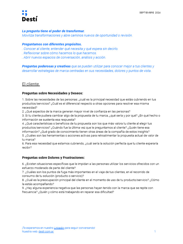 Preguntas Poderosas - Destí | PDF