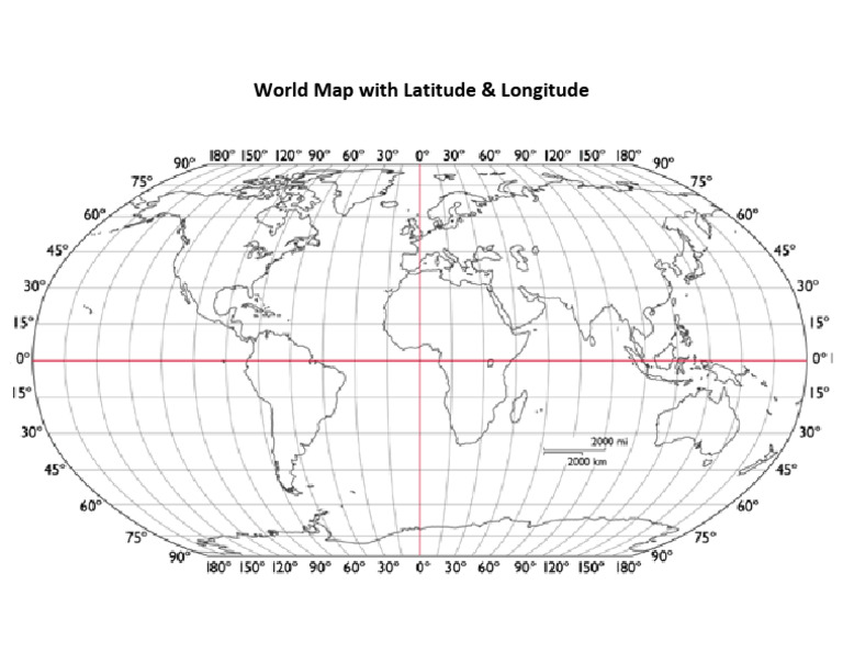 World Map With Lat. and Long. | PDF