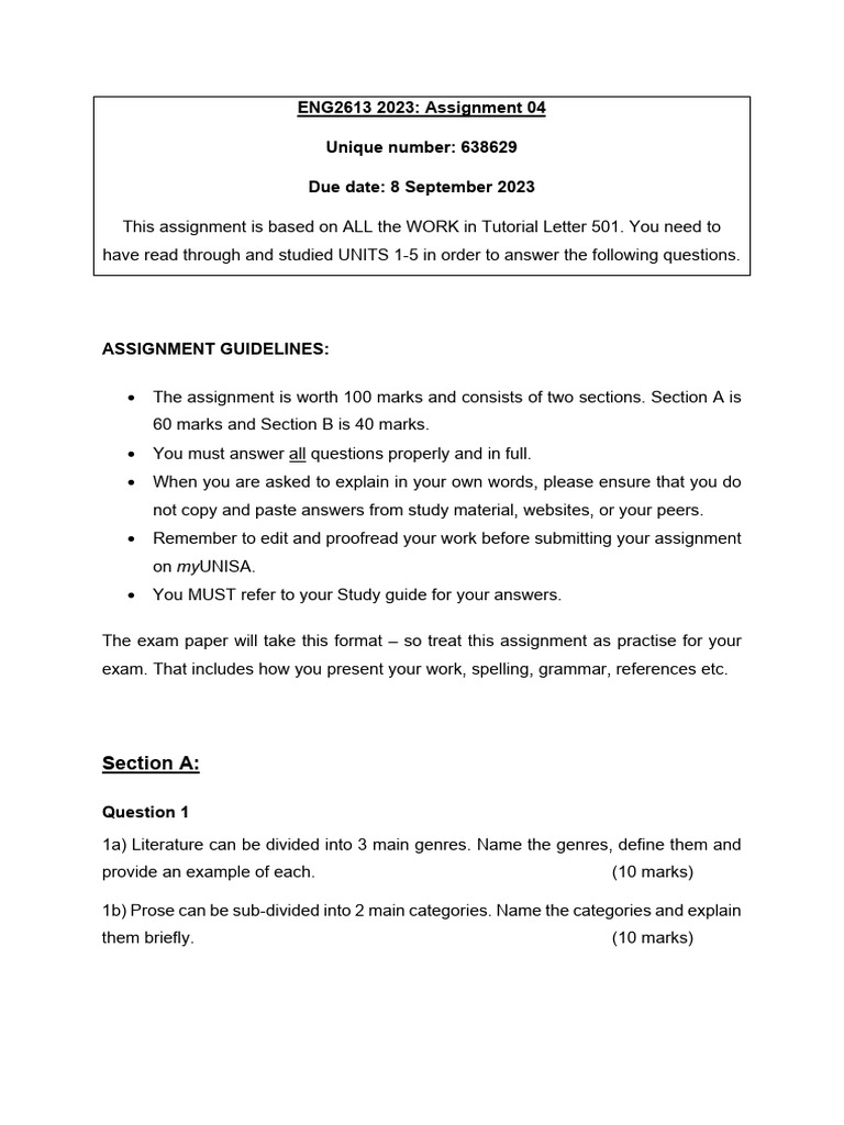 ENG2613 Assignment 04 2023 | PDF