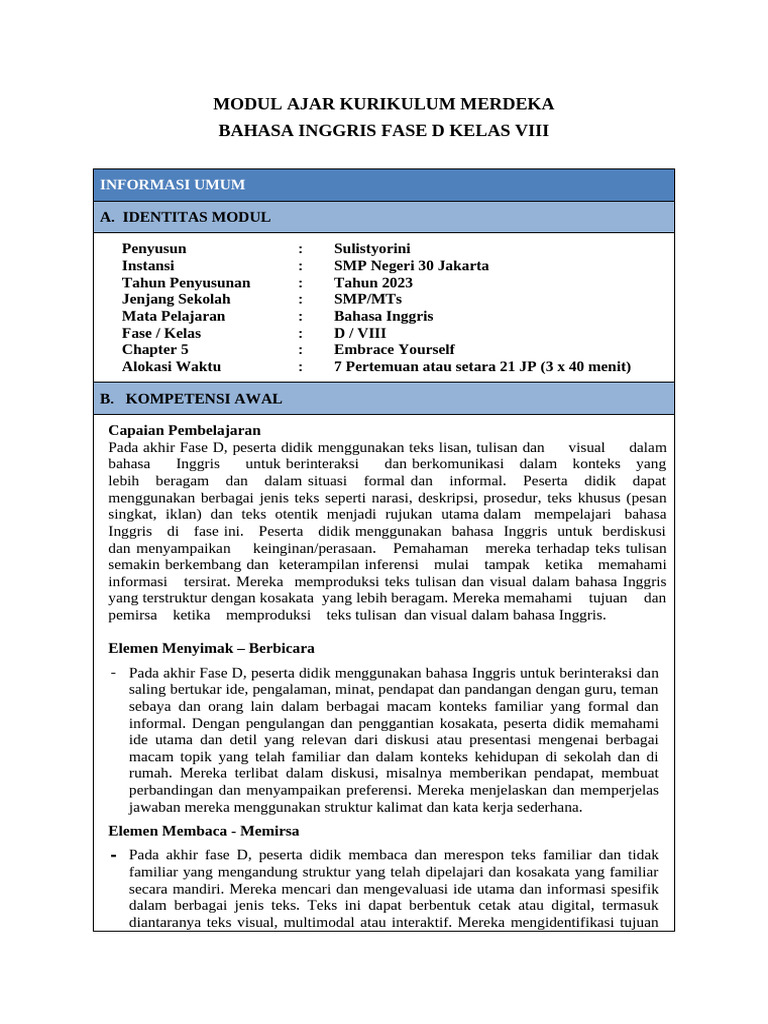 Modul Ajar BAB 5 | PDF
