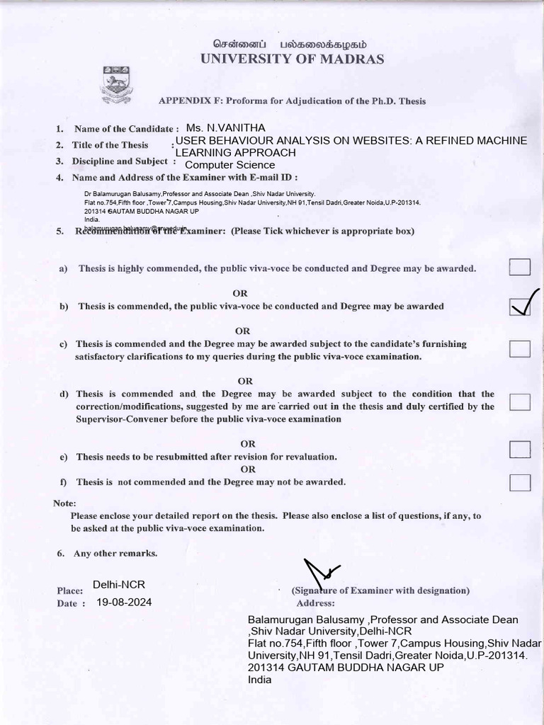 Vanitha Proforma | PDF