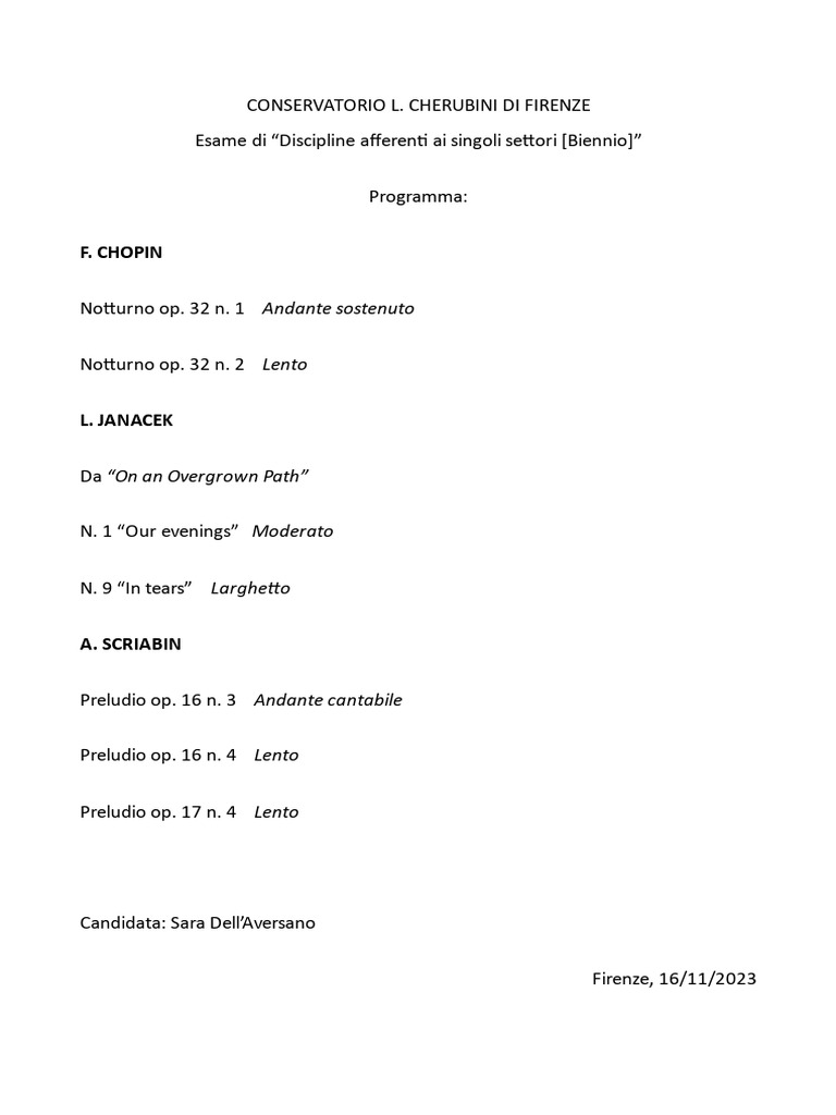 Programma esame prassi | PDF