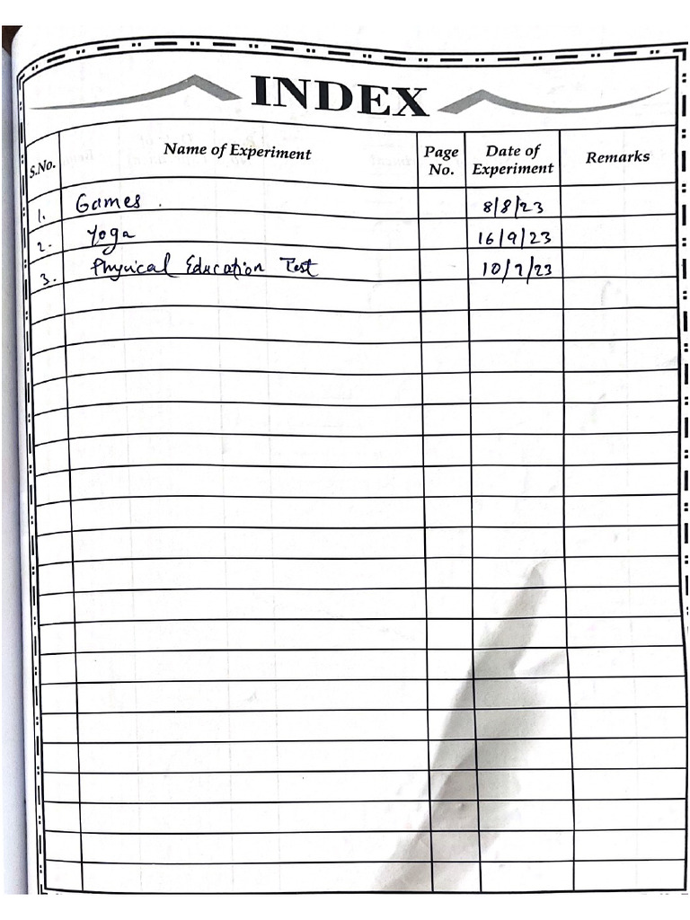 Physical Education practical file | PDF