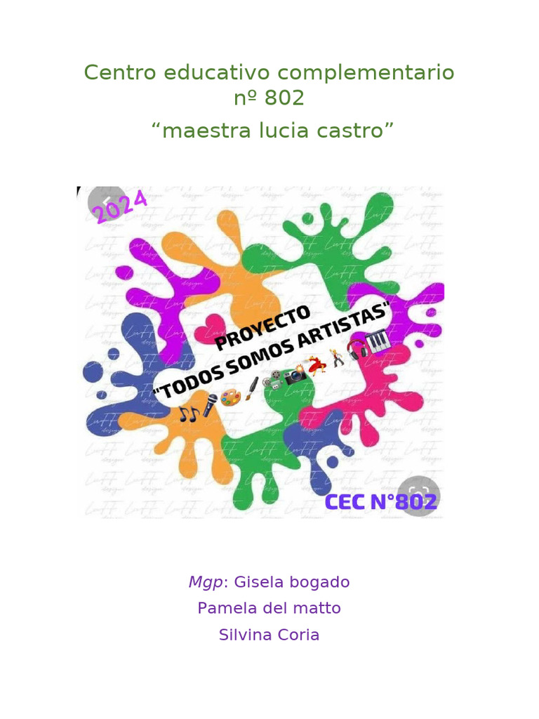 PROYECTO de Educacion Artistica 2024 | PDF