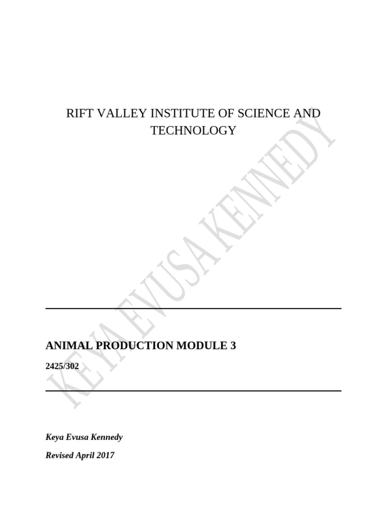 Animal Production Module 3 Overview | PDF | Dairy Cattle | Cattle