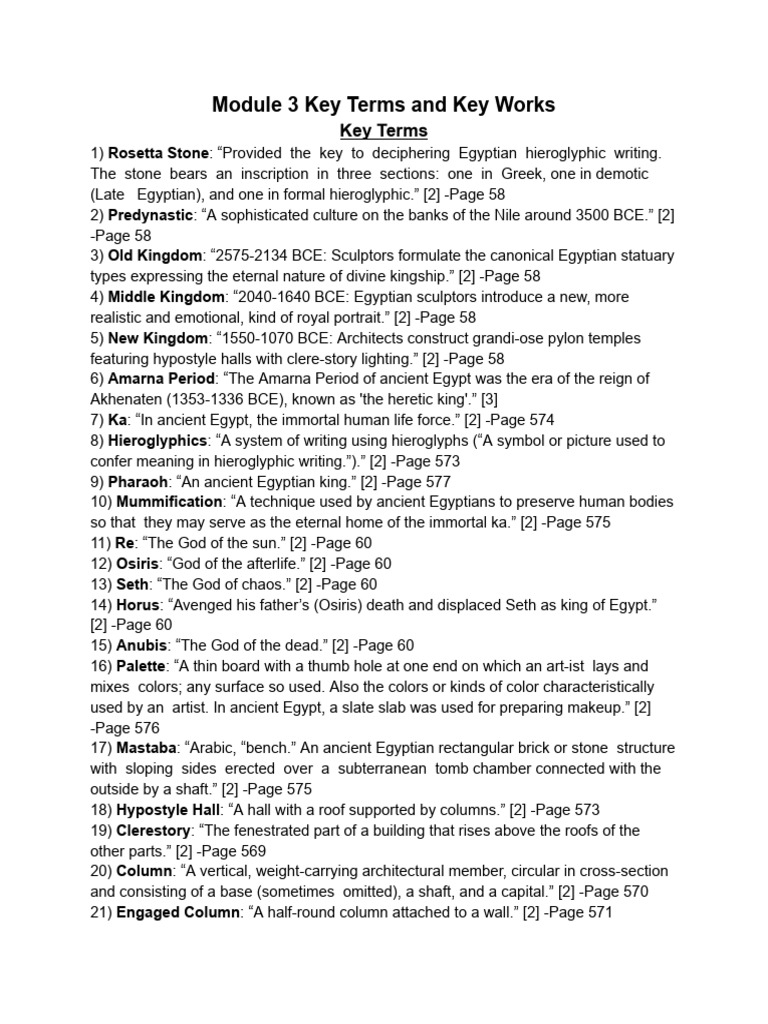 Module 3 Key Terms and Key Works | PDF
