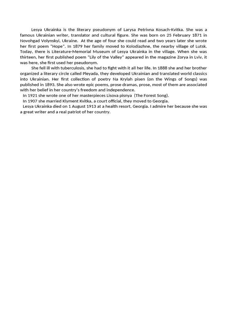 Lesya Ukrainka | PDF