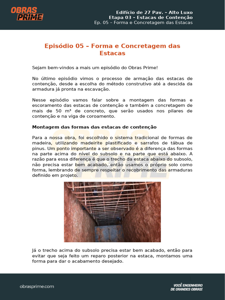 Ep.+05+_+Forma+de+Concretagem+das+Estacas | PDF