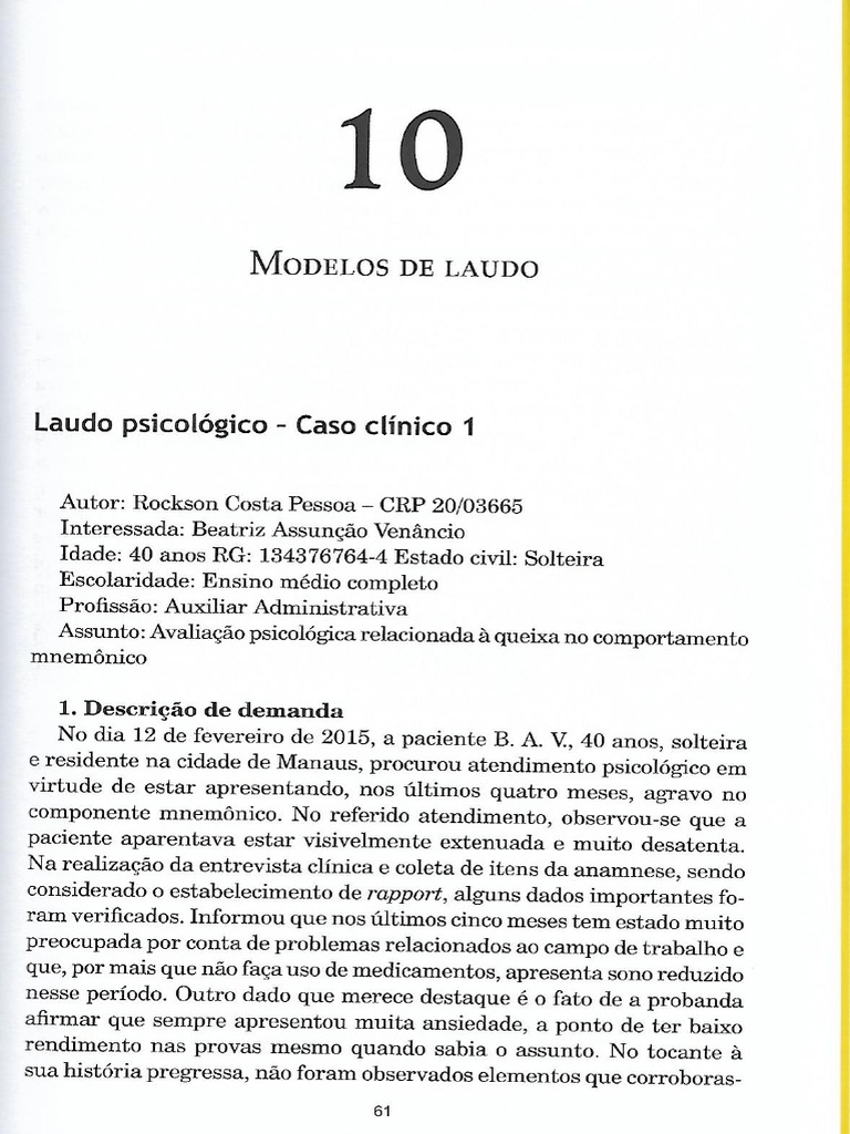 MODELOS - LAUDO Psicologia 456414163145 | PDF