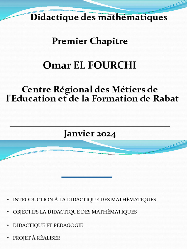 2024 Didactique Chap1 | PDF
