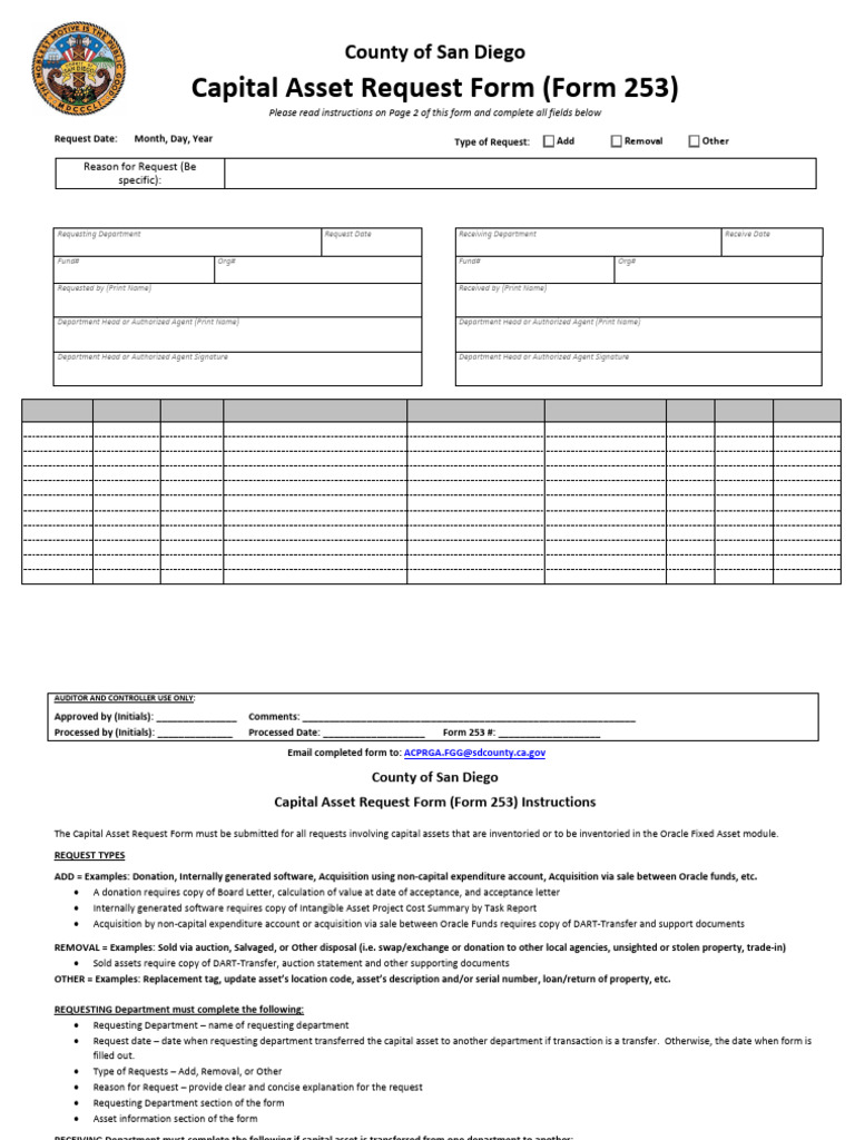 Capital Asset Request Form 253 | PDF | Oracle Corporation