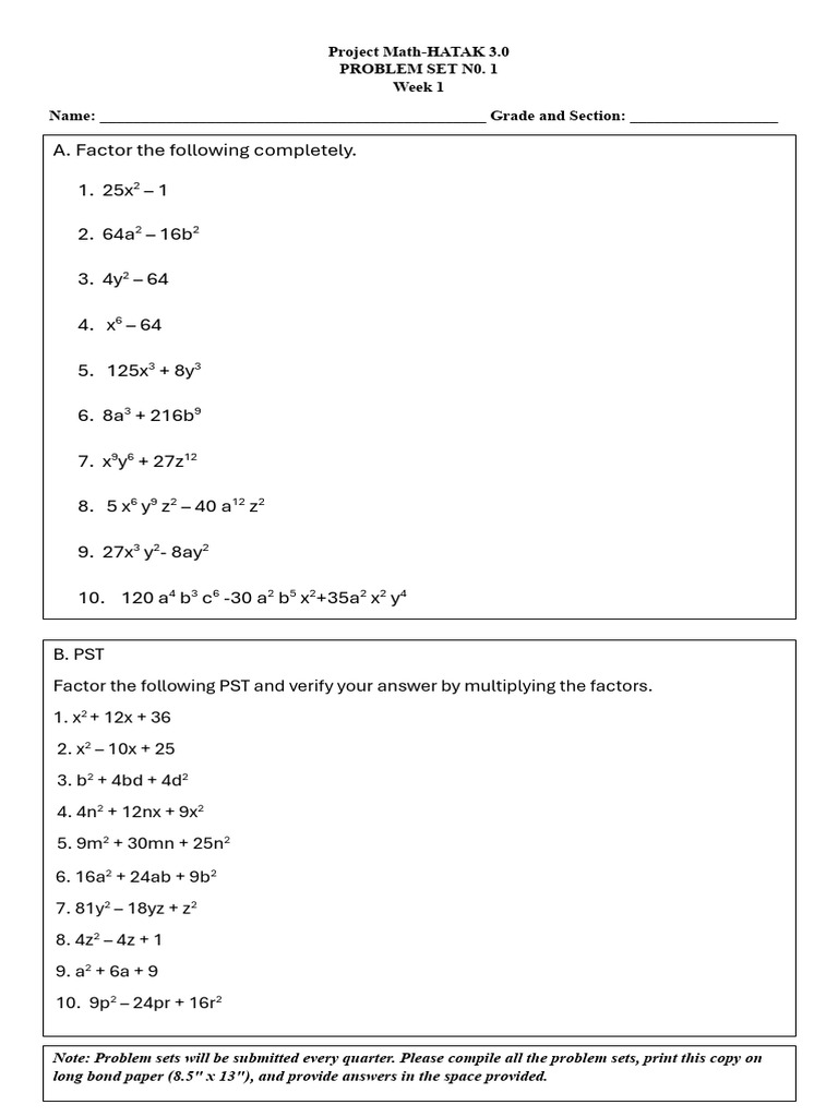 Problem Set 1 Basic Math | PDF Problem Set 1 Basic Math | PDF
