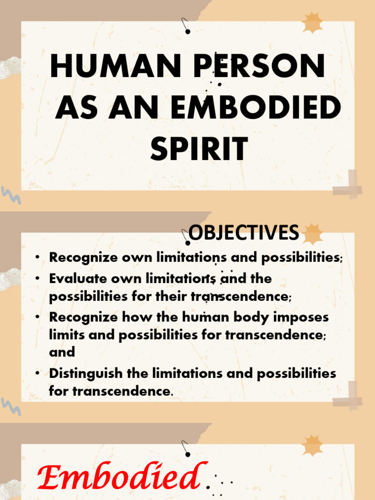 Philo Lesson 3 Human As Embodied Spirit | PDF