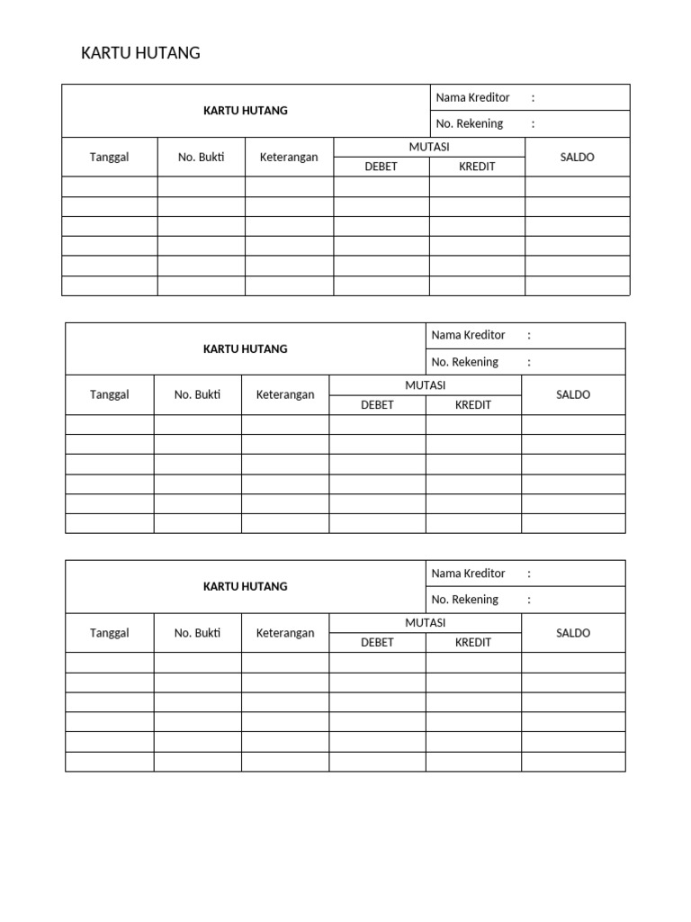 Kartu Hutang | PDF