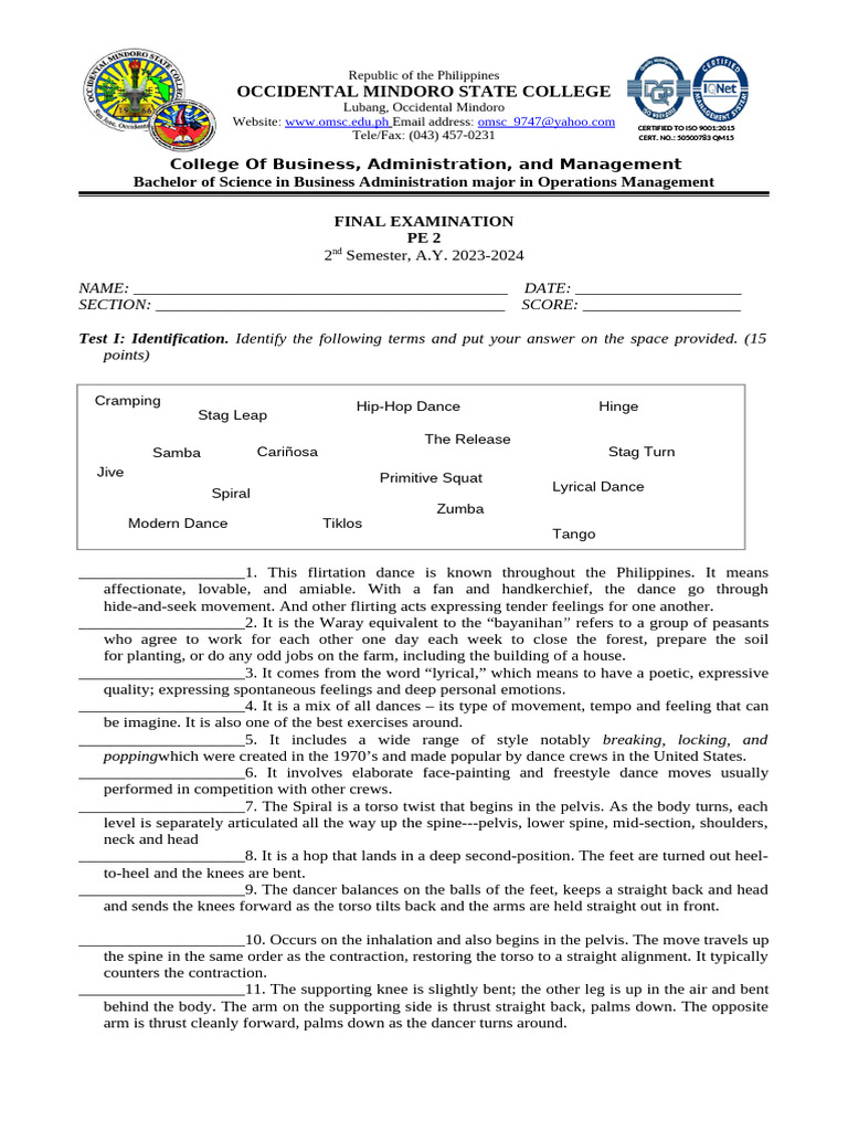 PE-2-Final-Exam | PDF