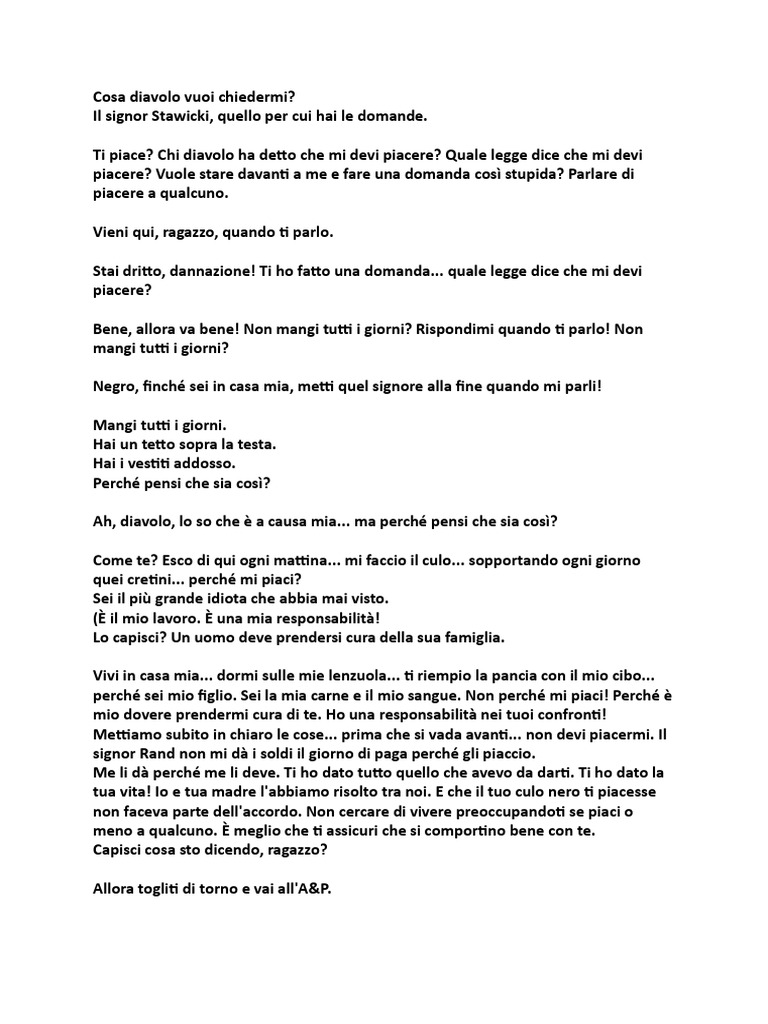 Monologue Fences Italiano | PDF