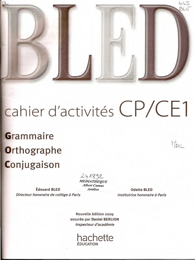 Bled Cahier D'activités CP CE1 | PDF