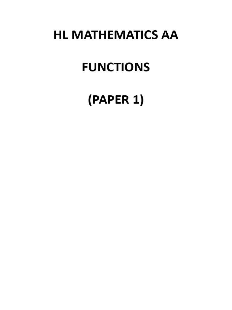 (HL AA) - Functions Mock For IBDP | PDF