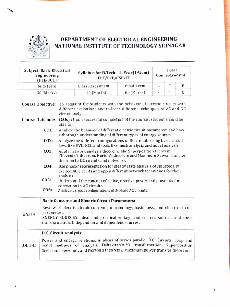 Bee Ece Syllabus | PDF