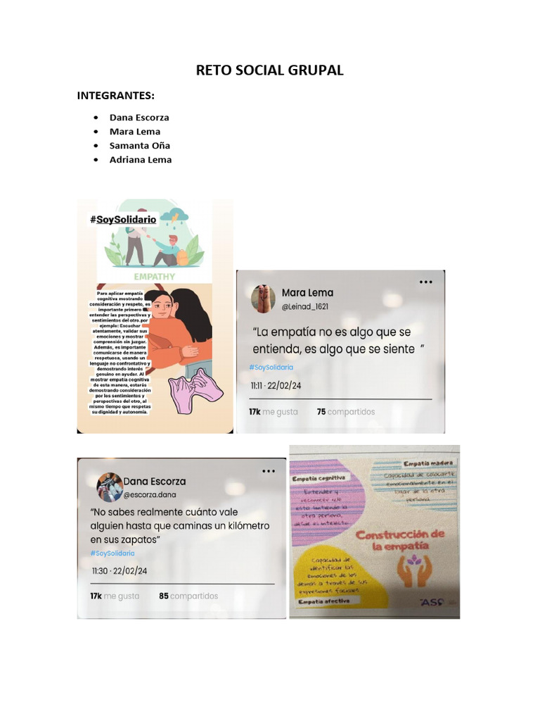 Reto Social Grupal Identidad | PDF