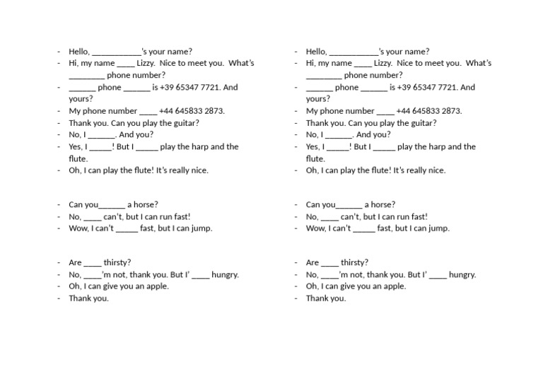 Gap Filling A1 - Basics | PDF
