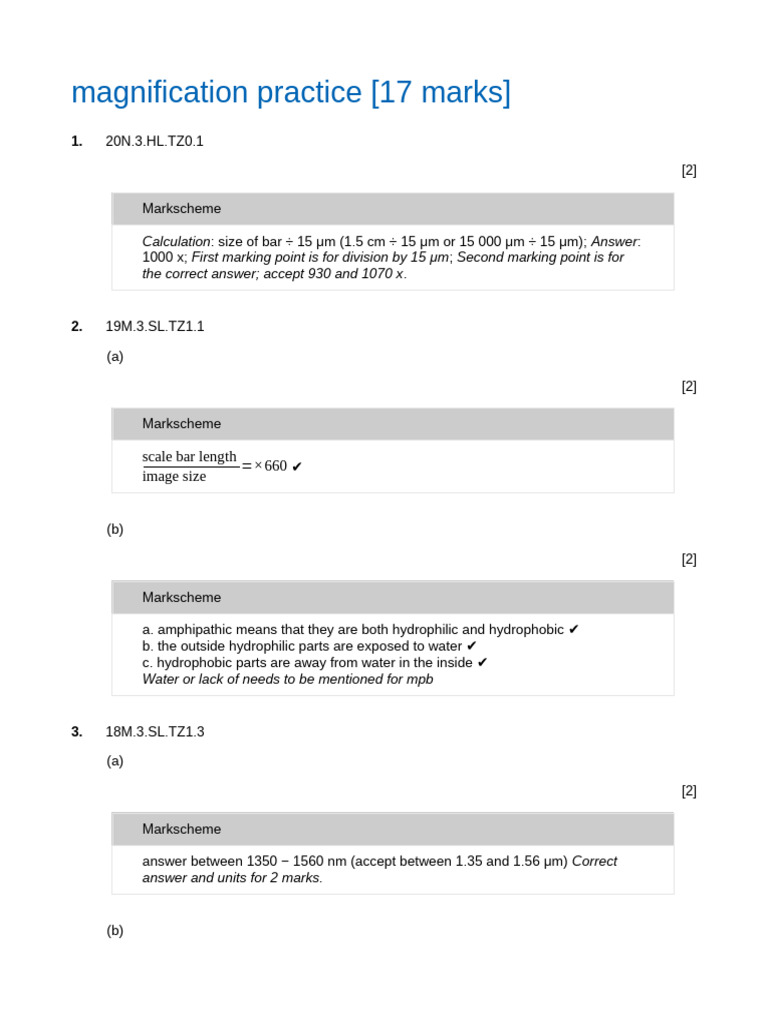 Cell Magnification Practice | PDF