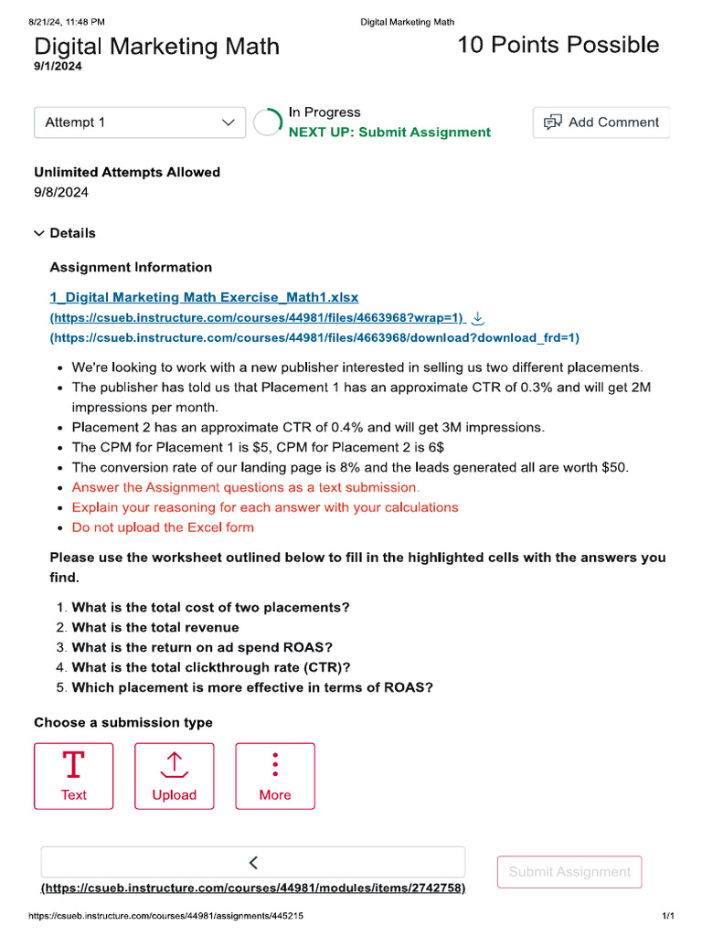 Digital Marketing Math | PDF