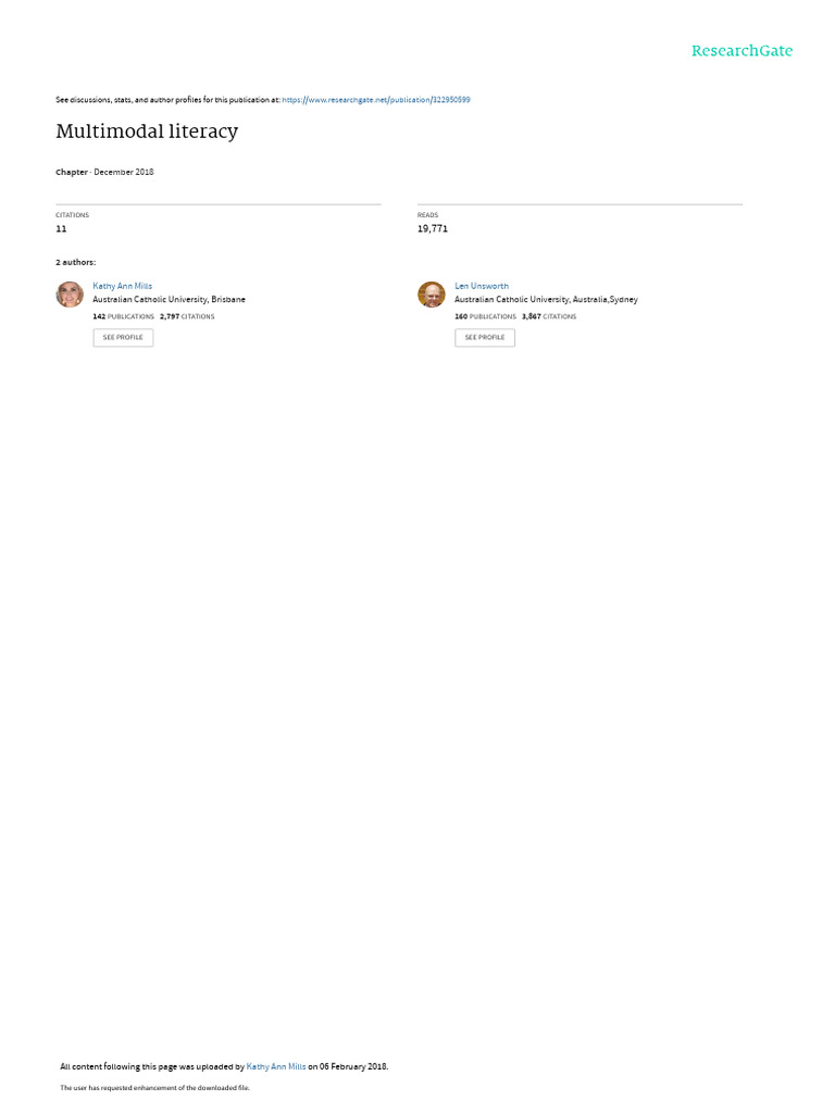 Multimodal Literacy Oxford Encyclopedia | PDF