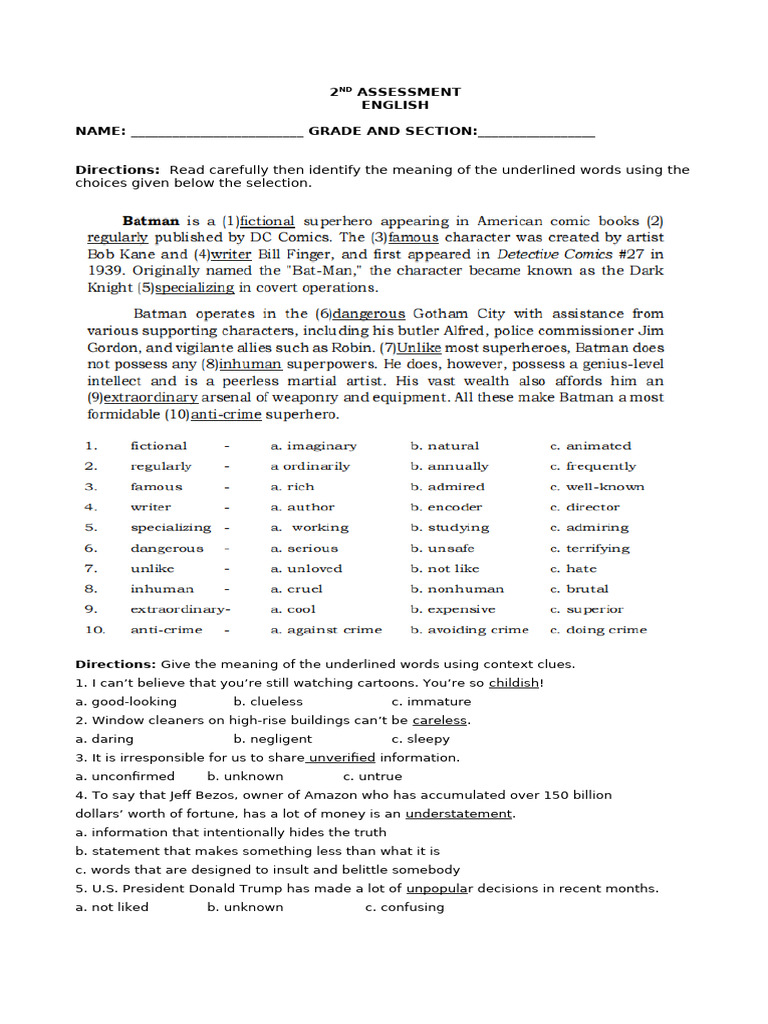 2nd Assessment | PDF