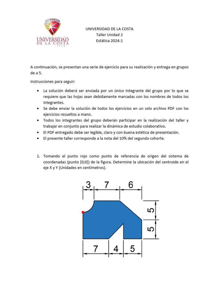 Taller 2 - Estatica 2024-1 | PDF