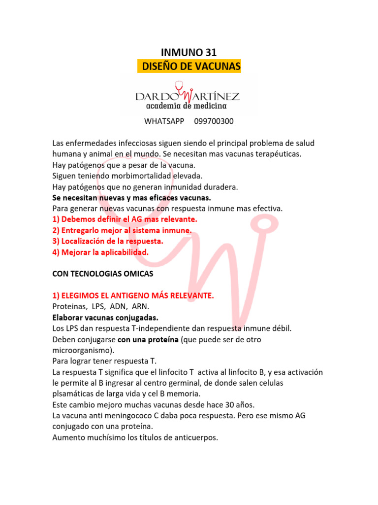 31 Diseño de Vacunas y Correlatos | PDF