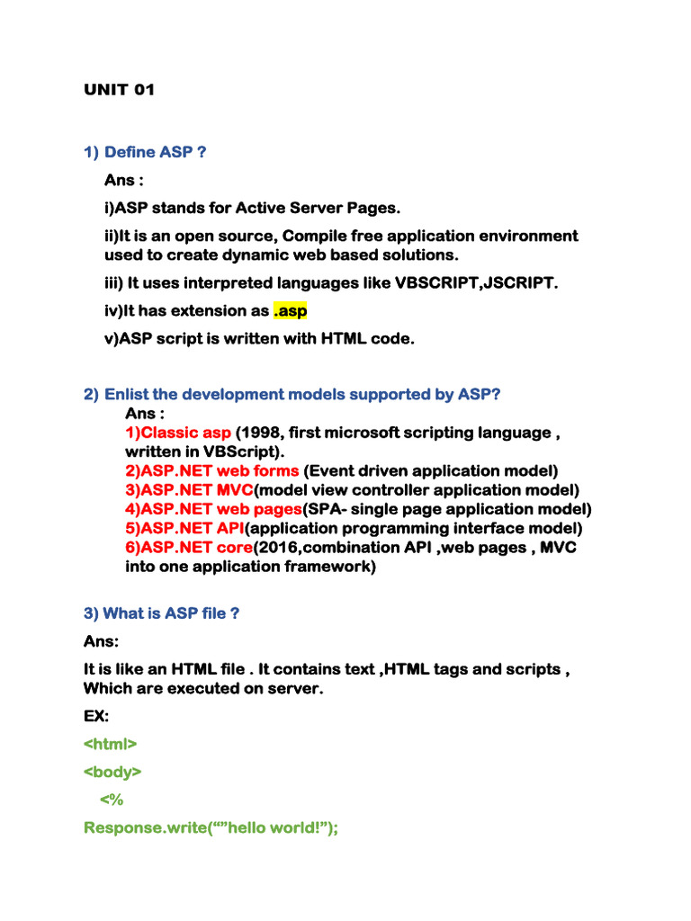Unit 01 | PDF
