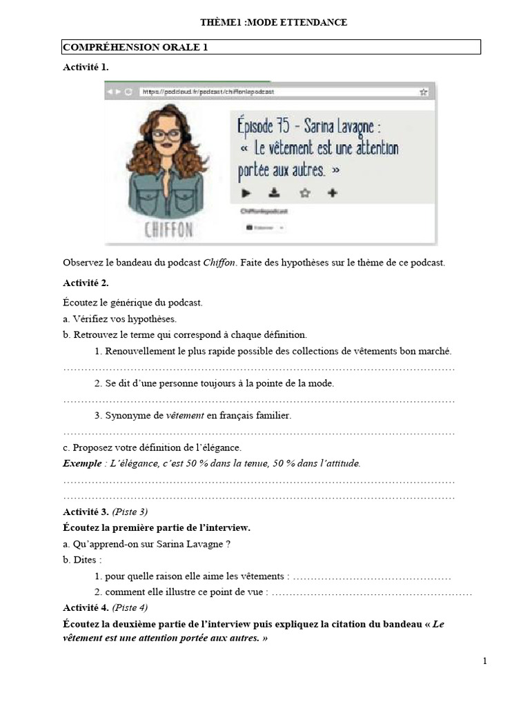 Comprehension Orale | PDF