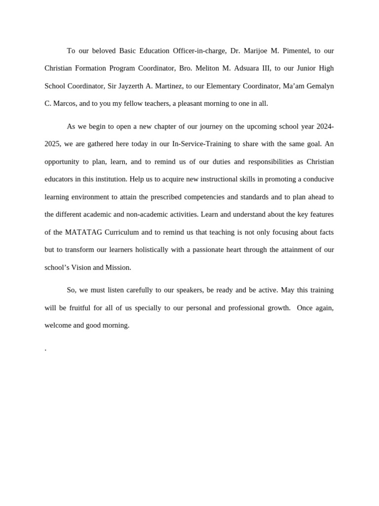 Opening-Remarks-Inset 2024 Basic Ed Mateo | PDF