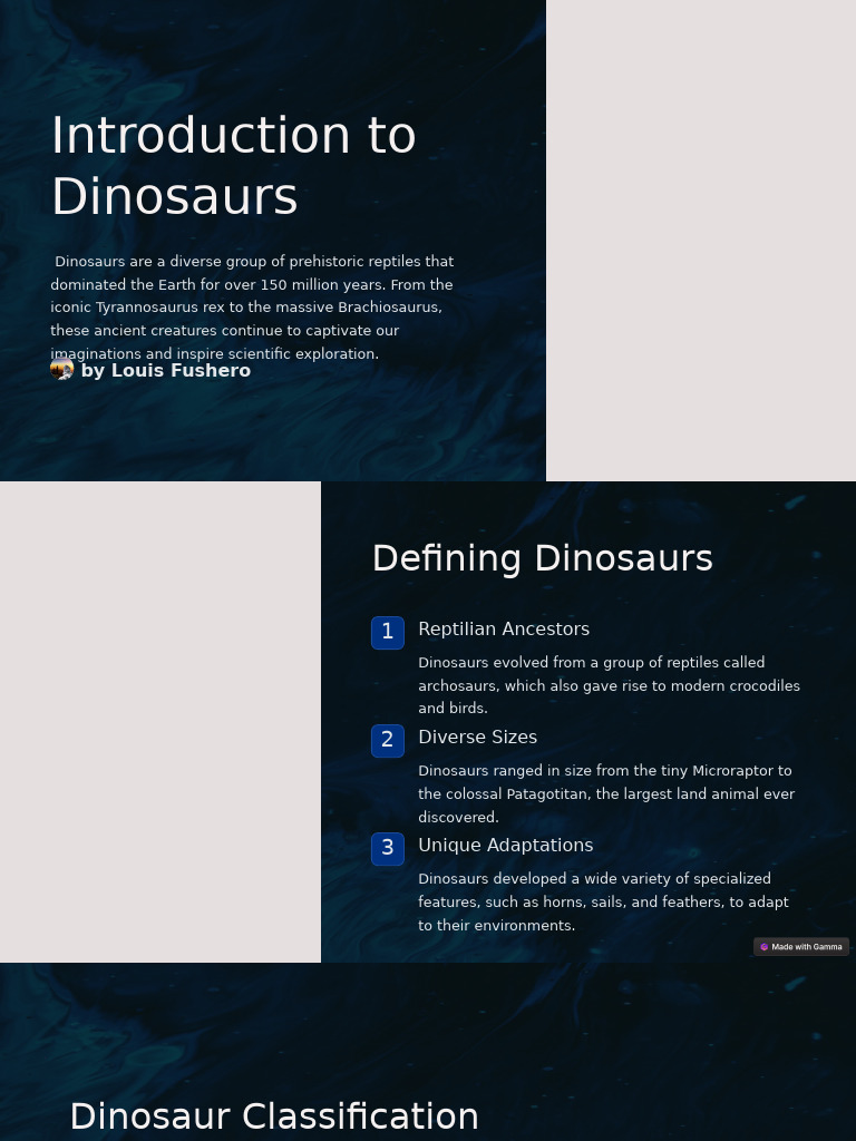 Introduction To Dinosaurs | PDF
