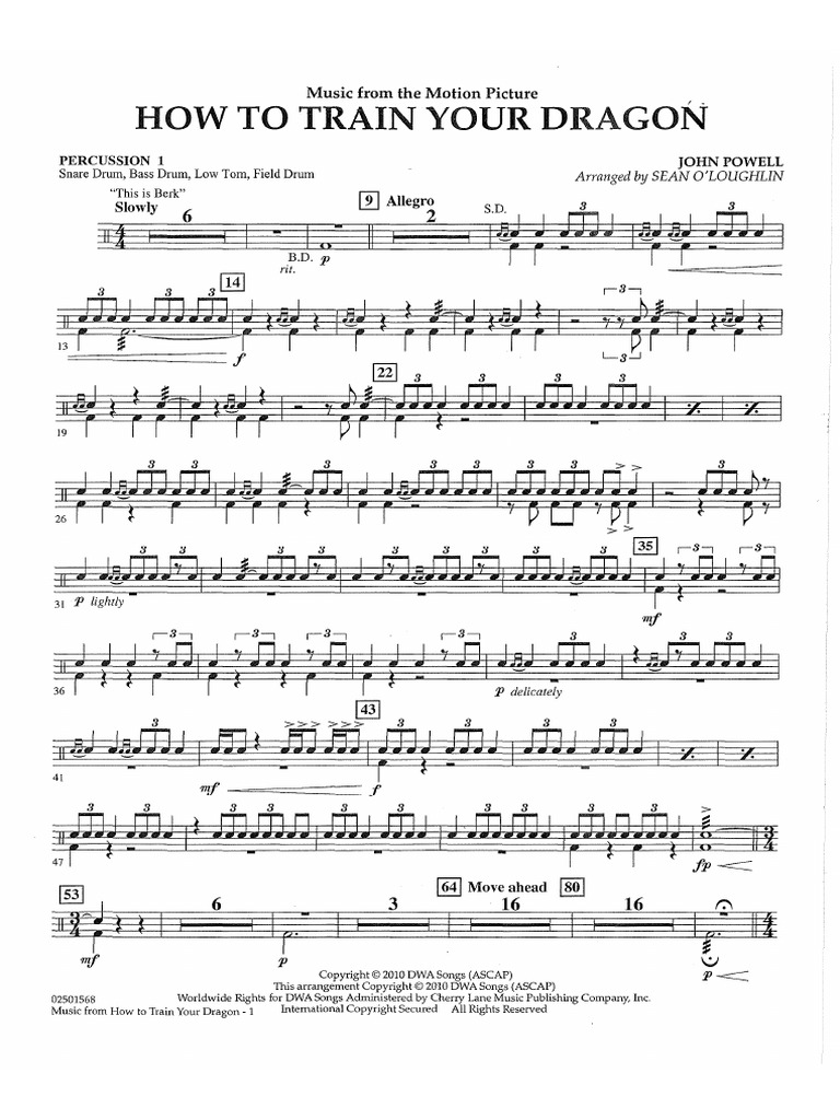 22 - Percussion 1 - How To Train Your Dragon | PDF