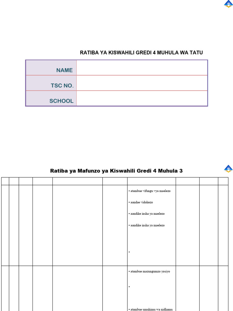 Kisw Grade 4 Term 3 | PDF