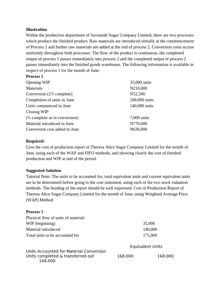 CONCEPT OF EQUIVALENT UNITS | PDF