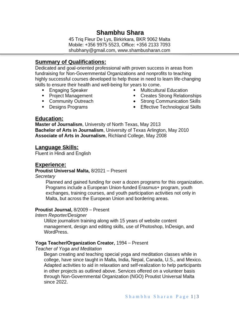Resume Update SS September 3 2024 | PDF | Volunteering | Social Science